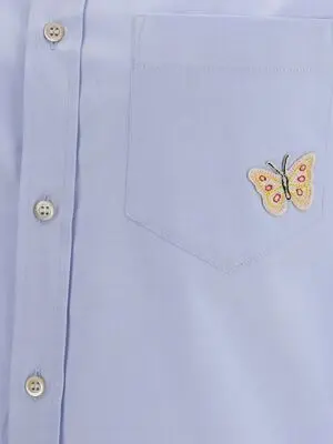 Valentino Garavani Slim Fit Shirt In Cotton Poplin With Butterfly Print
