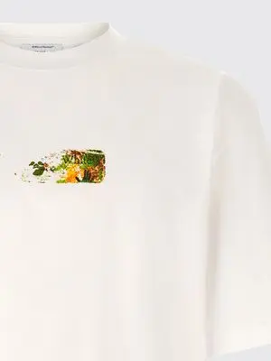 Off-White Cotton T-shirt With Arrow Logo Print On The Back