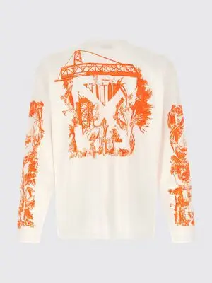 Off-White Long-sleeved Cotton T-shirt With Arrow Graphic Print