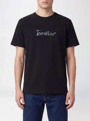 Off-White Cotton T-shirt With Graphic Print And Arrow Logo