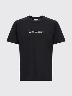 Off-White Cotton T-shirt With Graphic Print And Arrow Logo