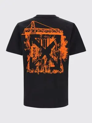 Off-White Cotton T-shirt With Graphic Print And Arrow Logo