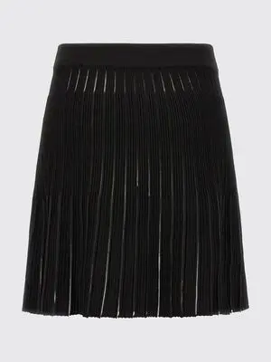 Balmain Pleated Skirt With Gold Button Detail