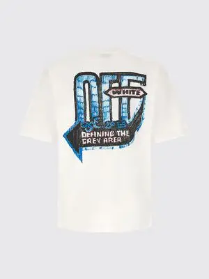 Off-White Crewneck Cotton T-shirt With Arrow Logo On The Back