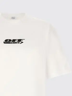 Off-White Crewneck Cotton T-shirt With Arrow Logo On The Back