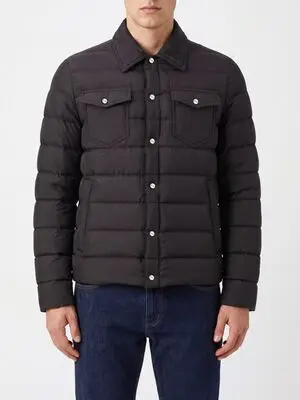 Herno Short Quilted Nylon Puffer Jacket With Classic Collar - Black