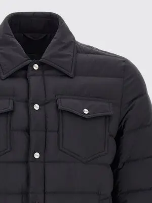 Herno Short Quilted Nylon Puffer Jacket With Classic Collar - Black