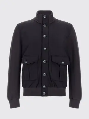 Herno Cotton Bomber Jacket With High Neck And Button Closure