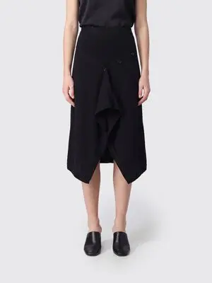 LEMAIRE High-waisted Asymmetrical Midi Skirt In Wool-blend Knit