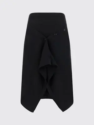 LEMAIRE High-waisted Asymmetrical Midi Skirt In Wool-blend Knit