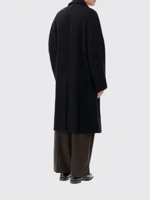 LEMAIRE Long Wool And Alpaca Double-breasted Coat - Black
