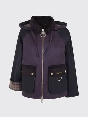 Barbour Waxed Cotton Jacket With Hood And Velvet Collar - Brown