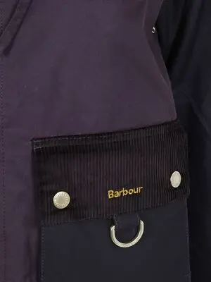 Barbour Waxed Cotton Jacket With Hood And Velvet Collar - Brown