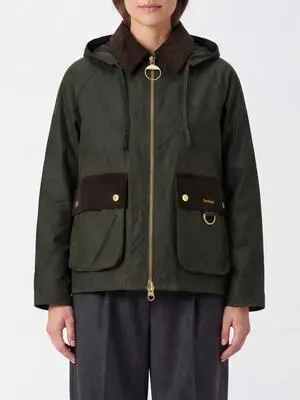 Barbour Waxed Cotton Jacket With Hood And Velvet Collar