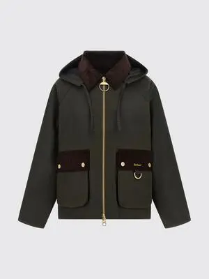 Barbour Waxed Cotton Jacket With Hood And Velvet Collar