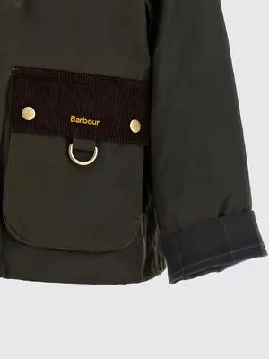 Barbour Waxed Cotton Jacket With Hood And Velvet Collar