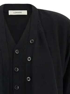 LEMAIRE V-neck Wool Blend Cardigan