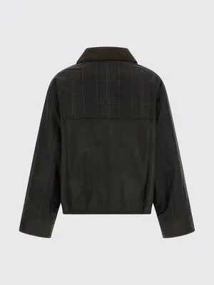 Barbour Spey Waxed Cotton Jacket With Velvet Collar And Tartan Lining