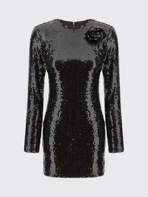 ROTATE BY BIRGER CHRISTENSEN Long-sleeved Sheath Mini Dress With Floral Appliqu