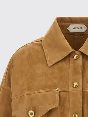 Versace Suede Leather Shirt-style Bomber Jacket