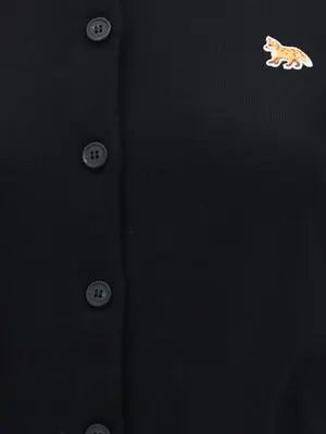 Maison Kitsuné Embroidered Cardigan - Black