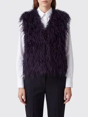 FORTE_FORTE Faux Fur V-neck Waistcoat