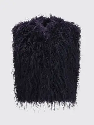 FORTE_FORTE Faux Fur V-neck Waistcoat