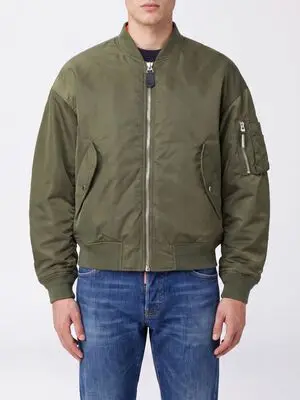 Dsquared2 Two-tone Nylon Bomber Jacket With Patch Pockets - Green