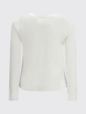 Max Mara Long-sleeved Crew Neck T-shirt In Cotton And Modal Blend - White