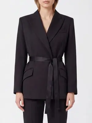 Elisabetta Franchi Peaked Lapel Belted Jacket