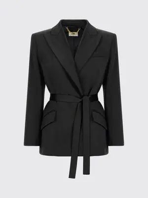 Elisabetta Franchi Peaked Lapel Belted Jacket