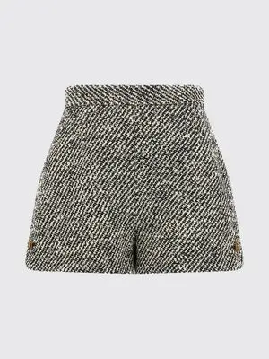 Versace High-waisted Abstract Pattern Tweed Shorts