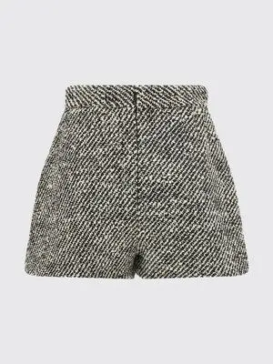 Versace High-waisted Abstract Pattern Tweed Shorts