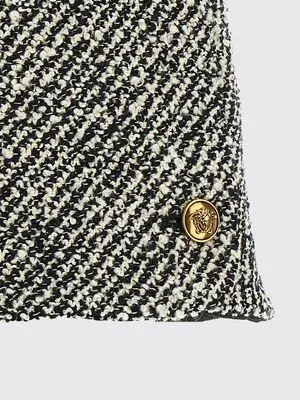 Versace High-waisted Abstract Pattern Tweed Shorts