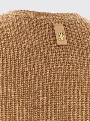 Alberta Ferretti Cashmere And Camel Midi Knit Dress With Macramé Inserts - Brown