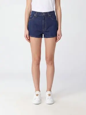 Versace Cotton Denim Shorts With Medusa Logo