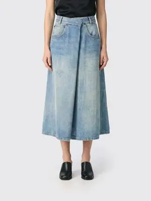 MAISON MARGIELA High-waisted A-line Denim Midi Skirt