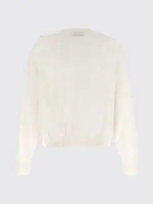 Alberta Ferretti Embroidered Virgin Wool Crewneck Jumper - White