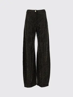 Elisabetta Franchi High-waist Baggy Jeans With Rhinestone Embellishments - Black