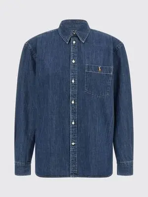 Polo Ralph Lauren Button Down Denim Shirt With Embroidered Logo