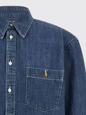 Polo Ralph Lauren Button Down Denim Shirt With Embroidered Logo