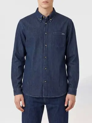 A.p.c. Slim Fit Button-down Collar Cotton Denim Shirt