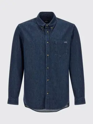 A.p.c. Slim Fit Button-down Collar Cotton Denim Shirt