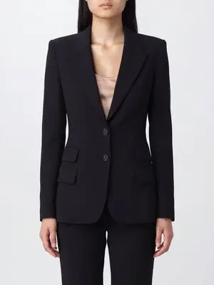 Elisabetta Franchi Slim Fit Peaked Lapel Blazer - Black