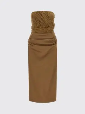 Magda Butrym Draped Off-the-shoulder Midi Sheath Dress In Cupro