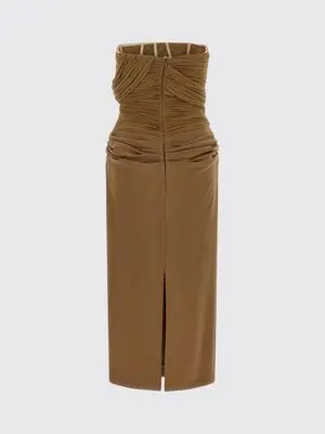 Magda Butrym Draped Off-the-shoulder Midi Sheath Dress In Cupro