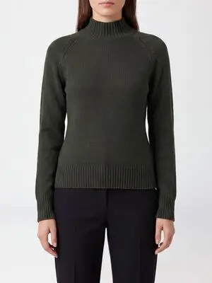 ALLUDE Ribbed High Neck Sweater - Green