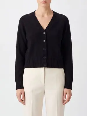 ALLUDE V-neck Cashmere Cardigan With Button Closure - Black