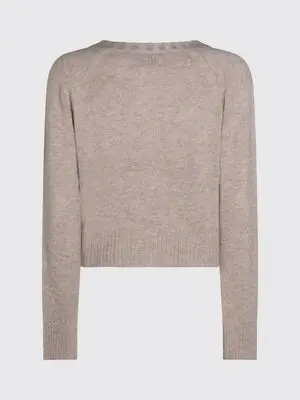 ALLUDE V-neck Button-front Cardigan - Grey