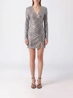 SELF-PORTRAIT Sequined V-neck Mini Dress With Draped Waist